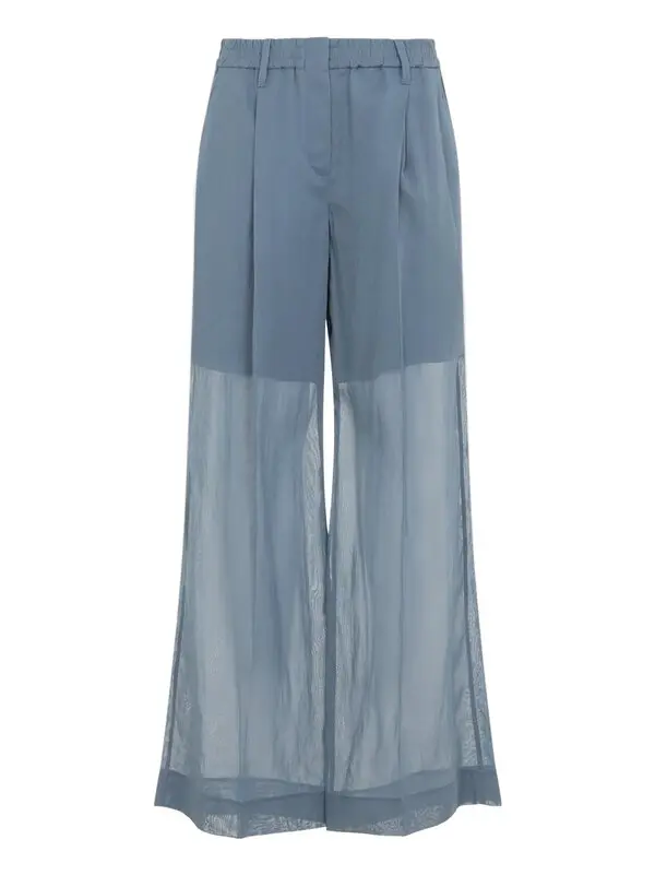 Brunello Cucinelli Light Knit Wide Leg Trousers - Blue
