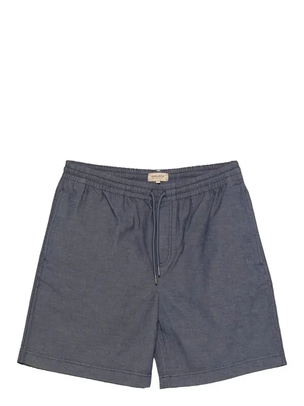 Woolrich Washed Mini Shorts With Adjustable Drawstring - Blue