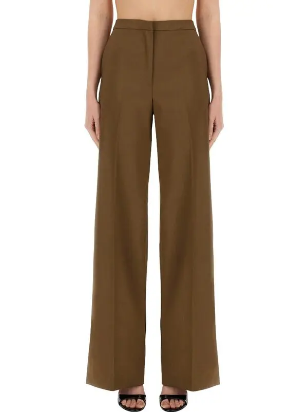 PT TORINO Wide-leg Wool-blend Trousers - Brown