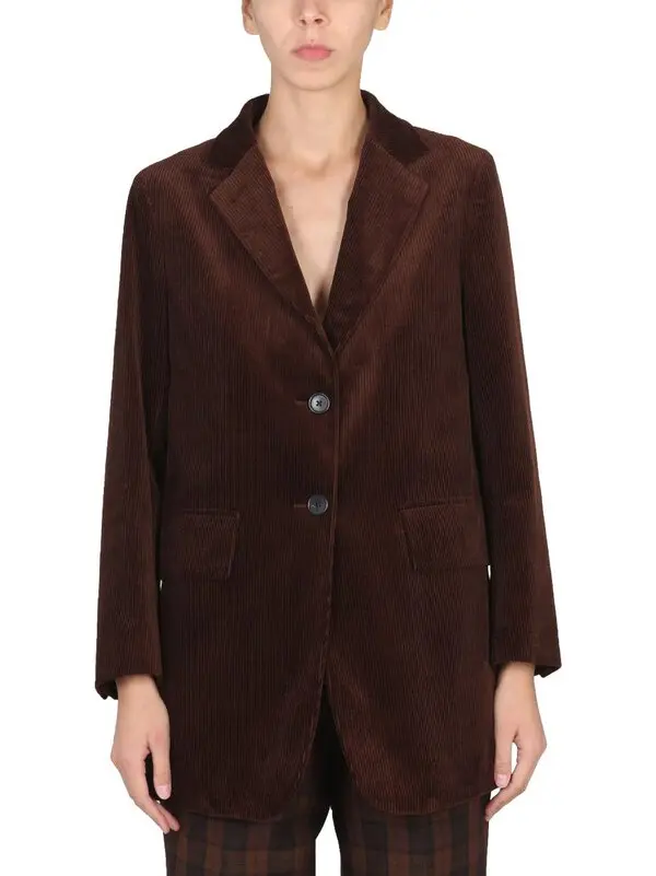 MARGARET HOWELL Corduroy Single-breasted Blazer - Brown