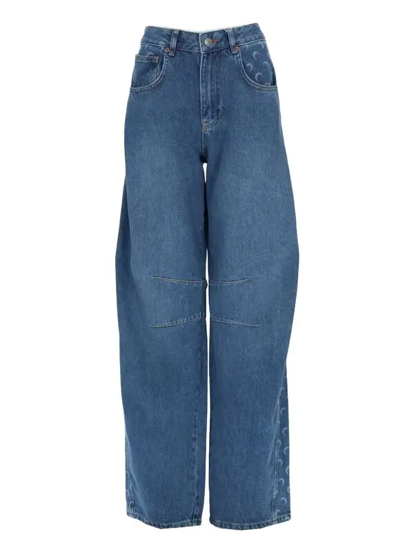 MARINE SERRE Wide Leg Jeans - Denim