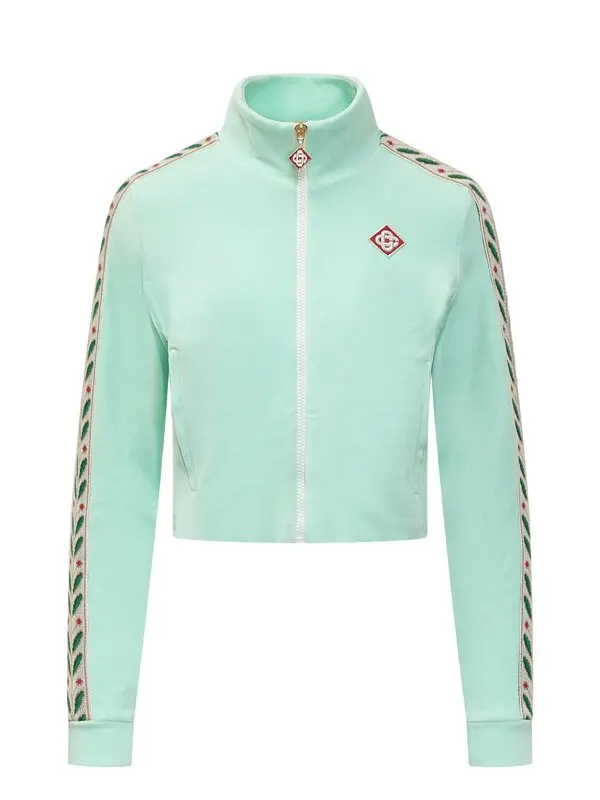 Casablanca Cropped Track Jacket With Logo Detailing - Mint