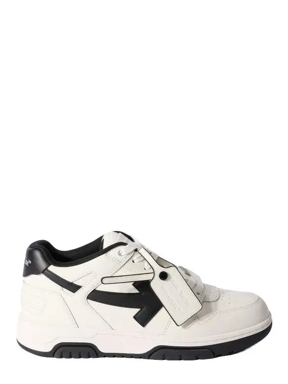 Off-White Low-top Leather And Suede Sneakers - Whiteblack