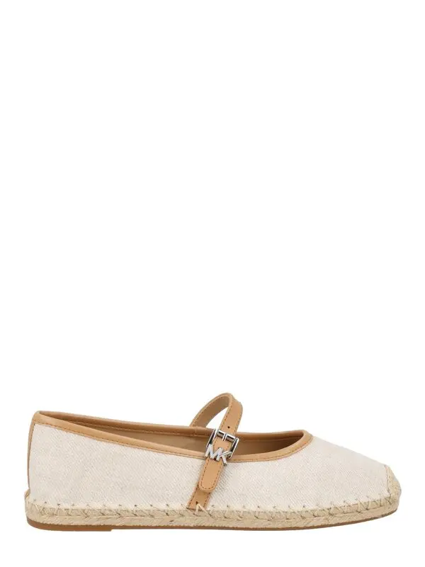 Michael Kors Espadrille Flats With Mary Jane Strap - Ivory