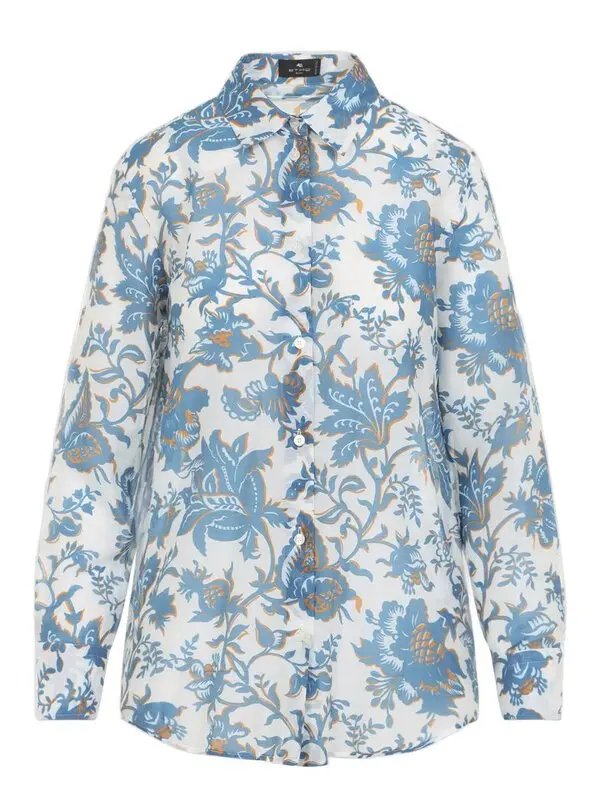 Etro Floral Silk Cotton Shirt - White