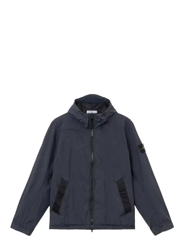 Stone Island Hooded Jacket With Wind Resistance And Anti-drop Crinkle Reps Ny - Blue