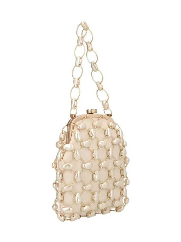 Cult Gaia Brielle Wristlet With Chain Strap - Beige