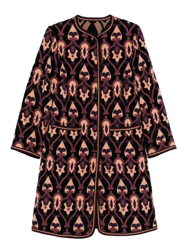 Etro Embroidered Jacquard Coat - Multicolour