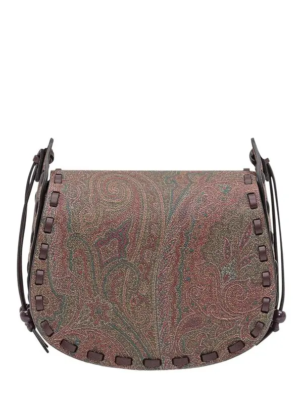 Etro Mini Crossbody Bag With Paisley Pattern - Marrone