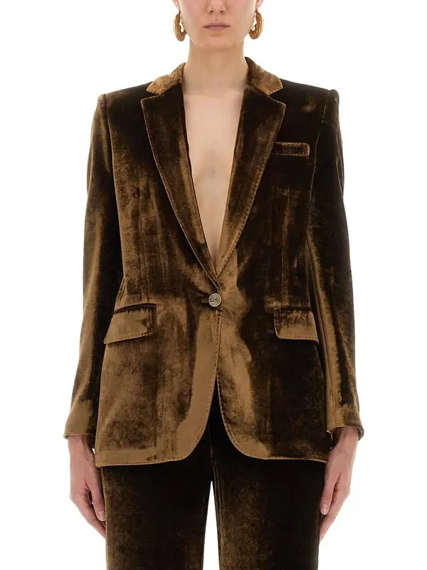 Etro Velvet Blazer - Brown