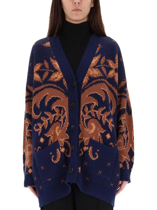 Etro Oversized Jacquard Wool Cardigan - Multicolour