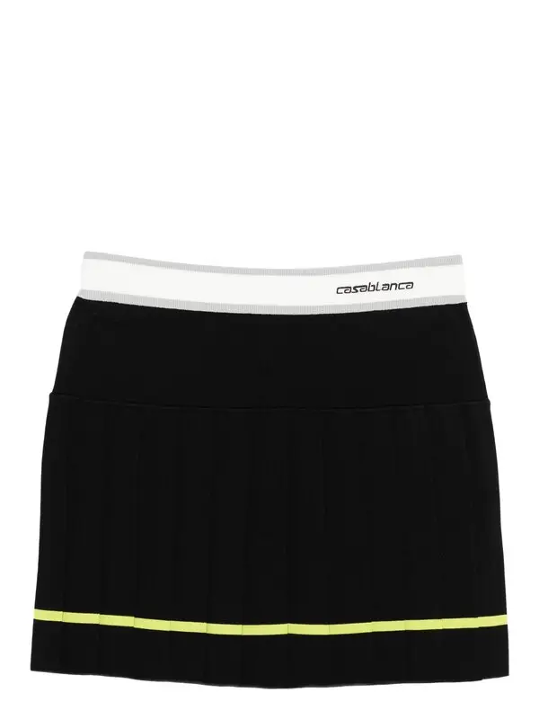 Casablanca Ribbed Waistband Mini Skirt - Black
