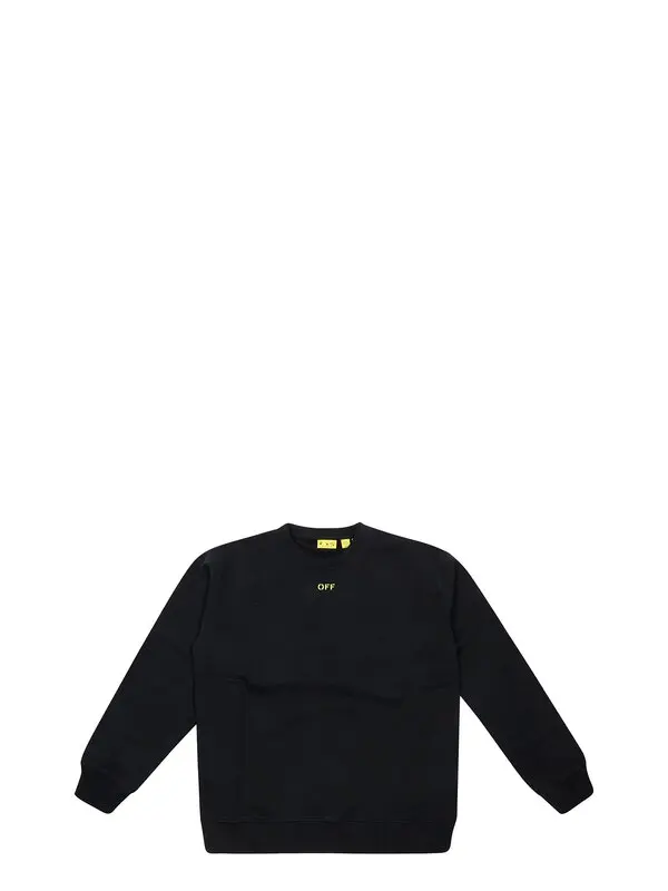 Off-White Crewneck Sweatshirt With Diagonal Print - Nero