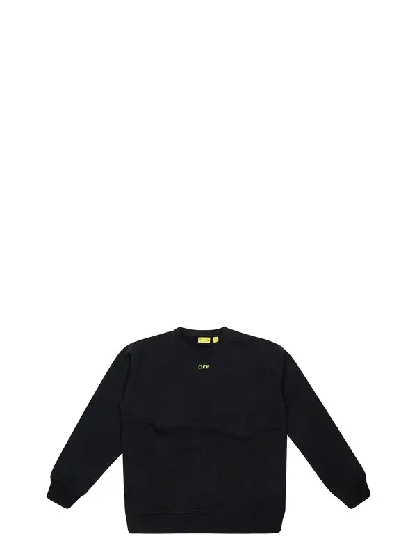 Off-White Crewneck Sweatshirt With Diagonal Print - Nero