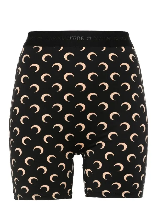MARINE SERRE Mini Waistband Leggings In Allover Moon Print Size - Nero