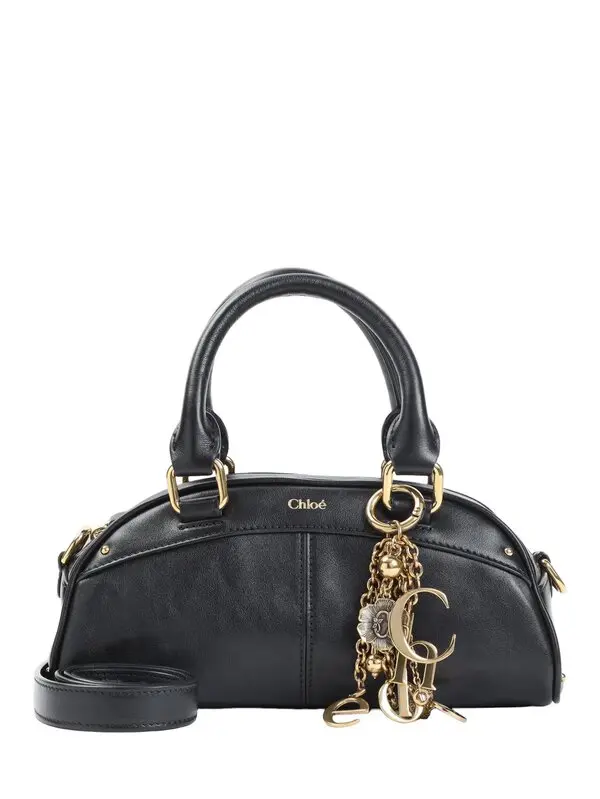 Chloé Elegant Mini Bowling Handbag With Charms - Black