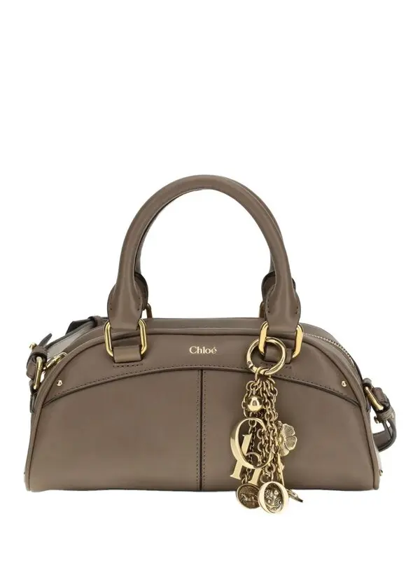 Chloé Bowling Mini Handbag With Charms - Deeptaupe