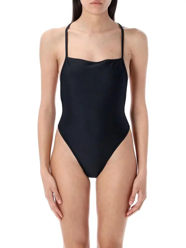 MARINE SERRE Stretch Mini Dress - Black