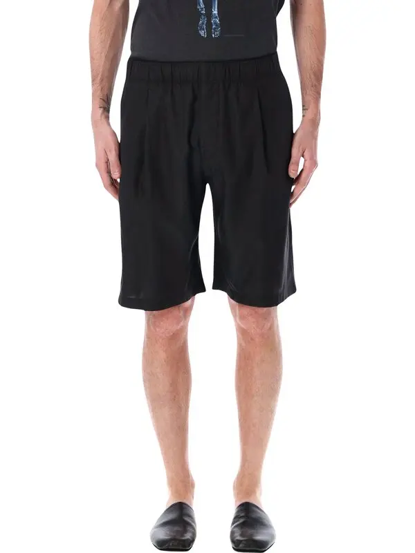 Our Legacy Leisure Shorts In Calm Cupro Cotton - Black