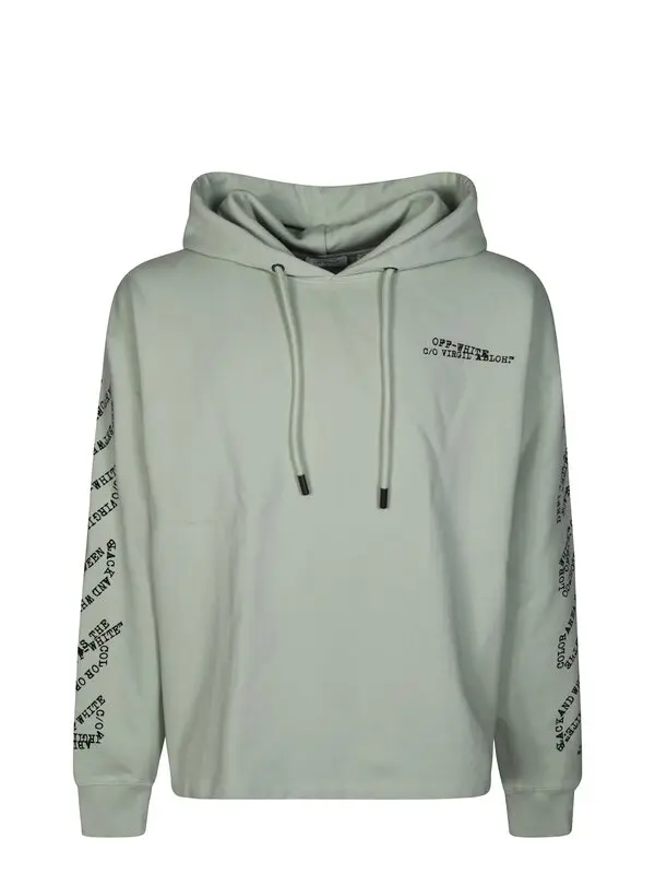 Off-White Hoodie T-shirt With Cap - Verde