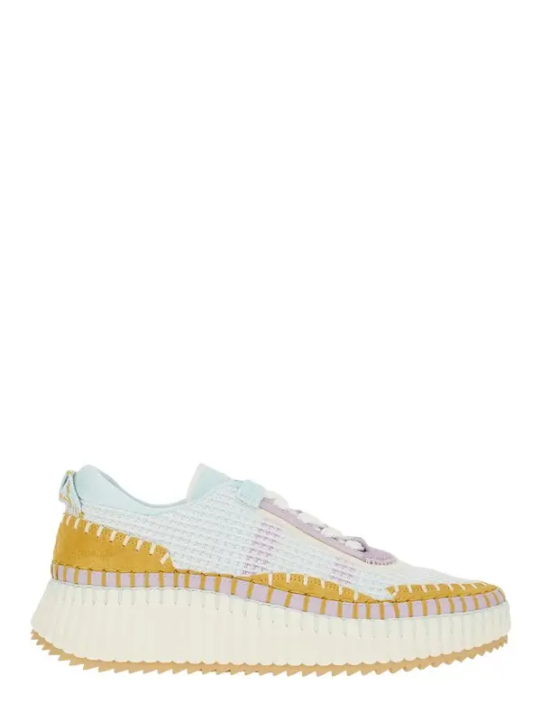 Chloé Lace-up Recycled Material Sneakers - Multicolor