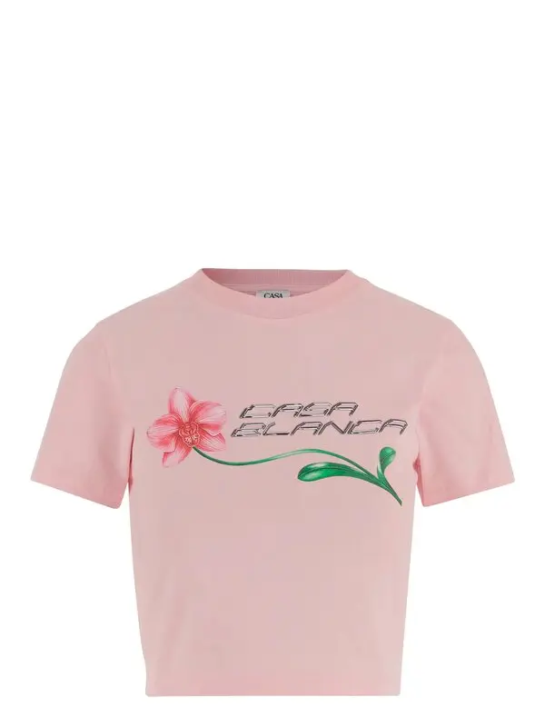 Casablanca Orchid Logo T-shirt - Rosa