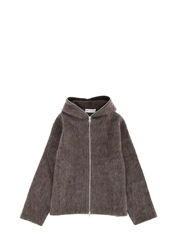 Our Legacy Boxy Zip-up Hooded Sweatshirt - Grey