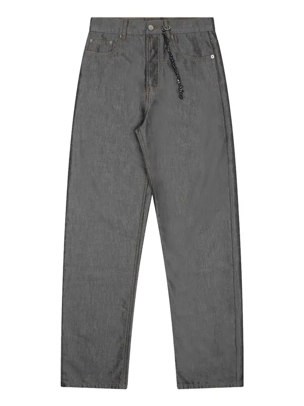 DARKPARK Chain Adorned Relaxed Fit Lurex Denim Jeans - Grey