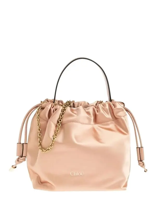 Chloé Mini Drawstring Handbag With Top Handle - Beige