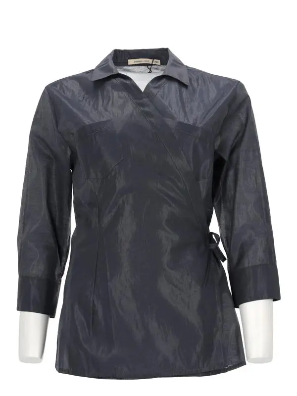 Paloma Wool Organic Cotton Blend Shirt With Wrap Detail - Blue