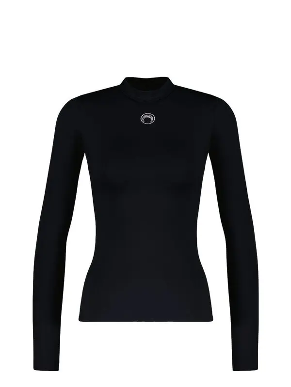 MARINE SERRE Moon-logo Long-sleeve T-shirt - Black