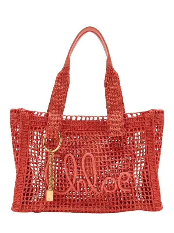 Chloé Raffia East-west Tote Bag - Pink
