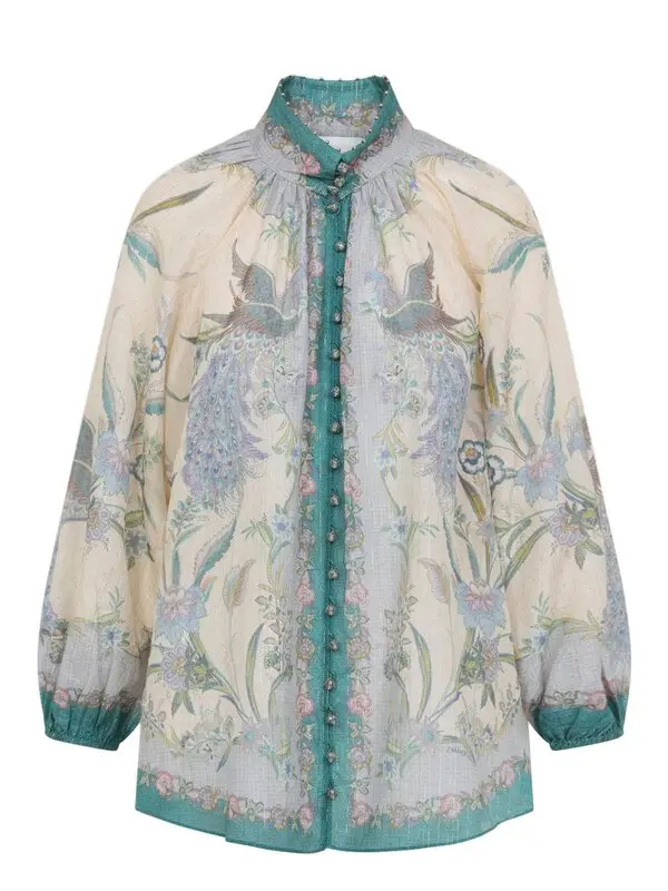 Zimmermann Indra Billow Blouse Fashion Top - Multicolour