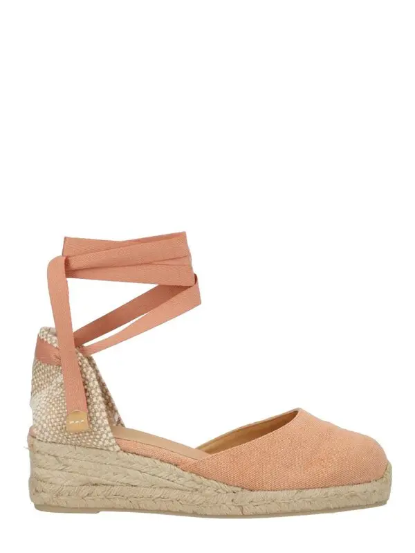 CastaÑer Espadrille Wedge With Ankle Tie - Pink