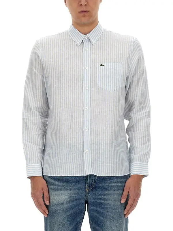 Lacoste Logo Linen Shirt - Multicolour