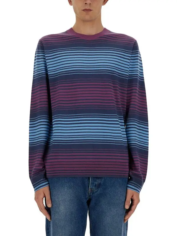Paul Smith Striped Merino Wool Long Sleeve Crew Neck Pullover - Multicolour