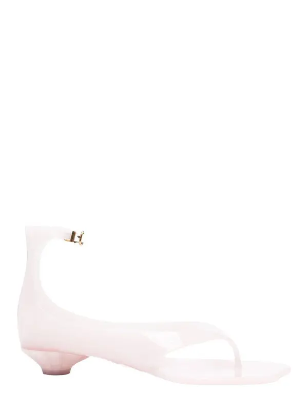 Chloé Transparent Buckle Sandals With Stacked Heel - Rosa