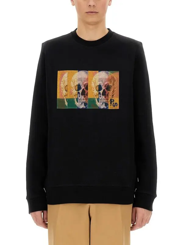 Paul Smith Skull Graphic Crewneck Sweatshirt - Black