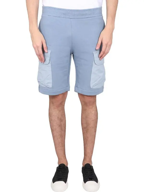 Paul Smith Cotton Bermuda Shorts With Elastic Waistband - Azure