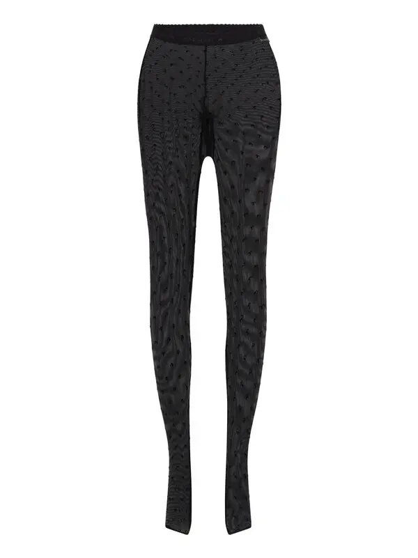 MARINE SERRE High-waisted Moon Print Tights - Nero