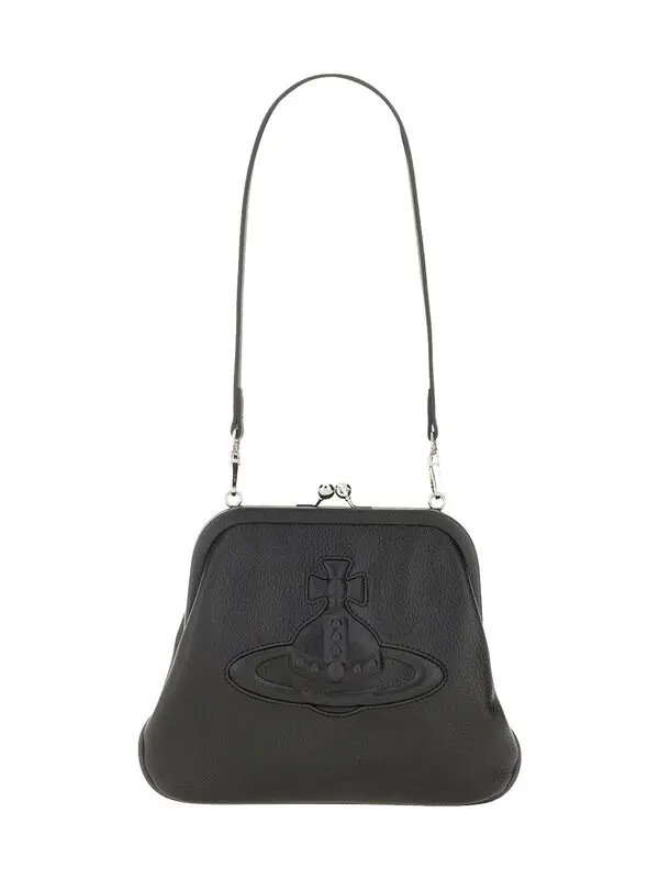 VIVIENNE WESTWOOD Orb Embellished Clutch Bag - Black