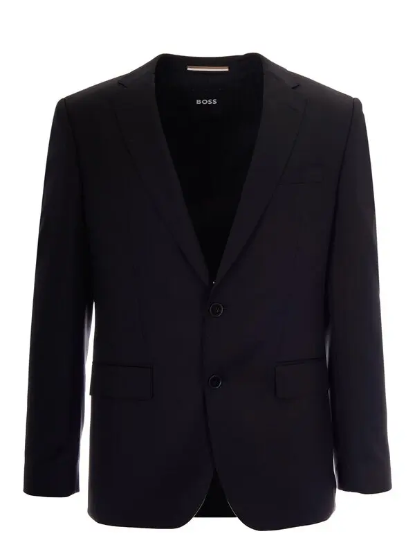 BOSS BLACK Slim-fit Virgin-wool Serge Jacket - Black