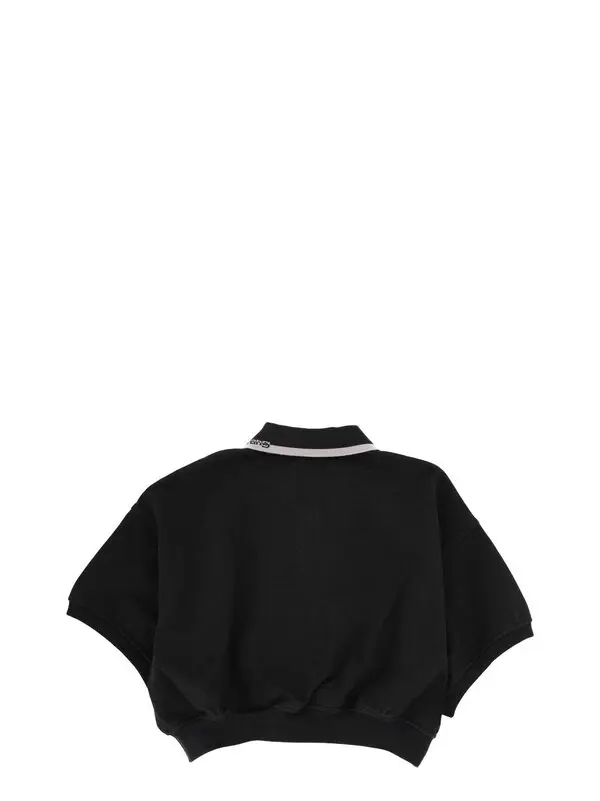 Alexander Wang Cropped Mock Neck Sweatshirt - Black