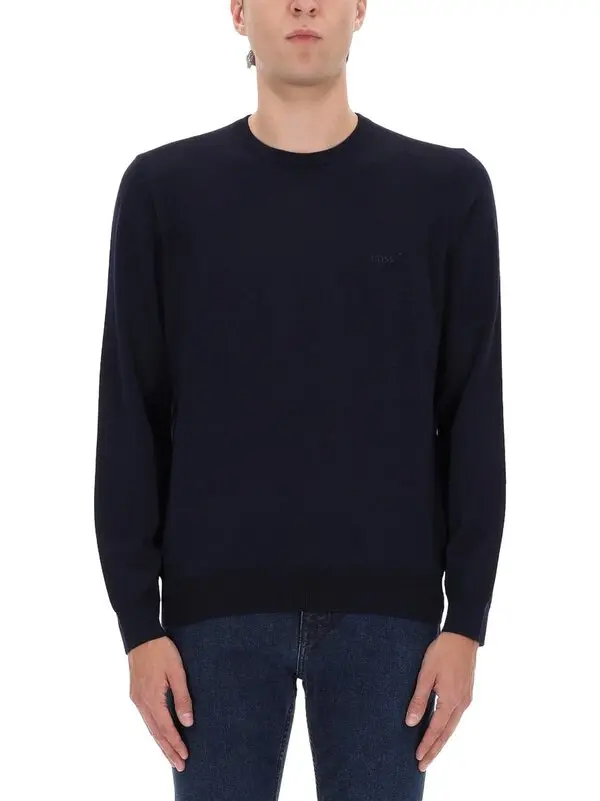 BOSS Classic Wool Sweater - Blue