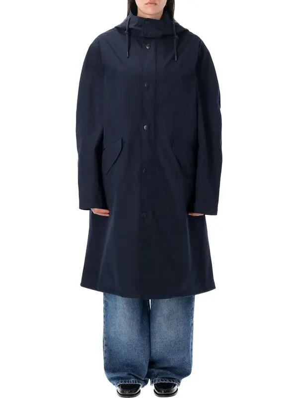 A.p.c. Long Hooded Raincoat - Blue