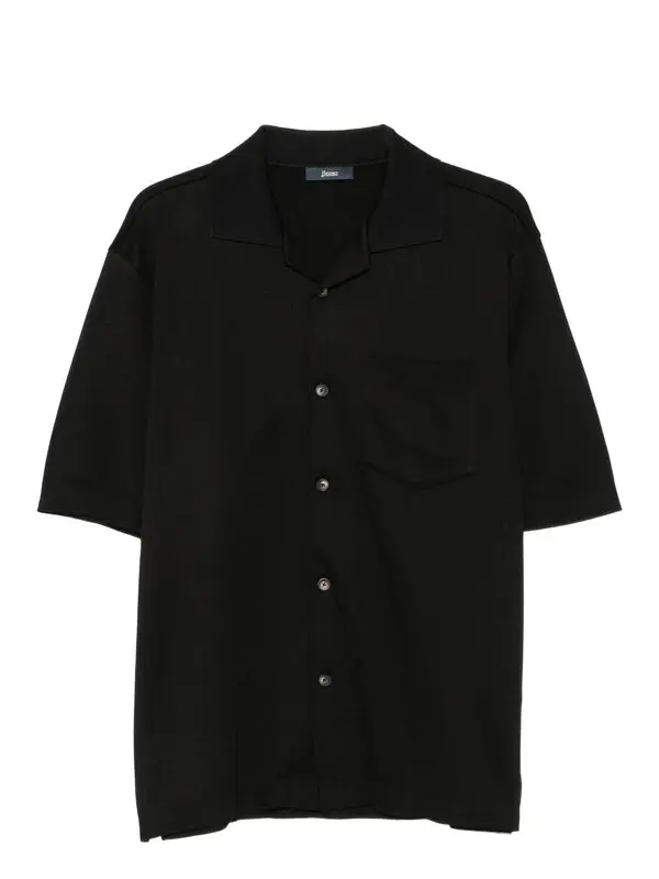 Herno Cotton Shirt For Ss26 Collection - Black