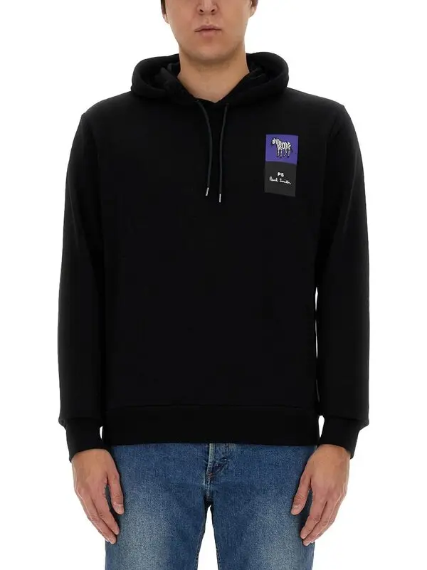 Paul Smith Zebra Graphic Hooded Sweatshirt - Black