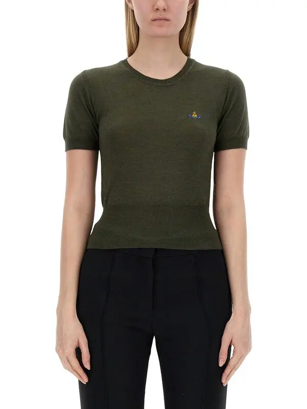 VIVIENNE WESTWOOD Bea Wool Silk Blend T-shirt - Green