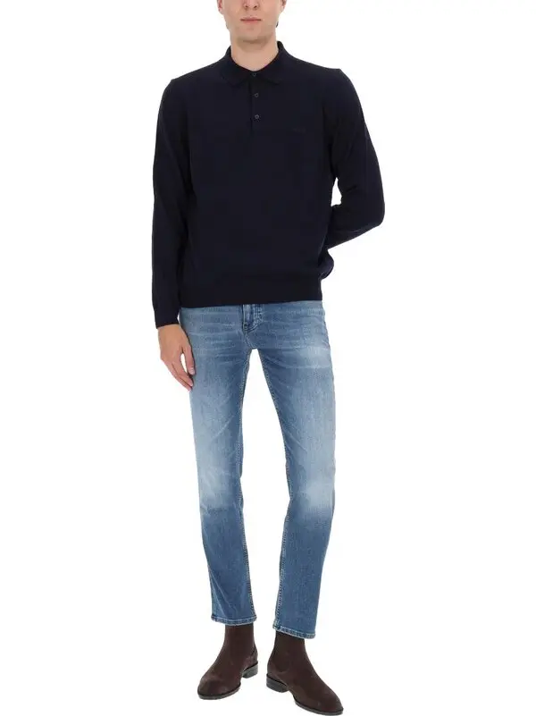 BOSS Long-sleeve Polo Shirt - Blue