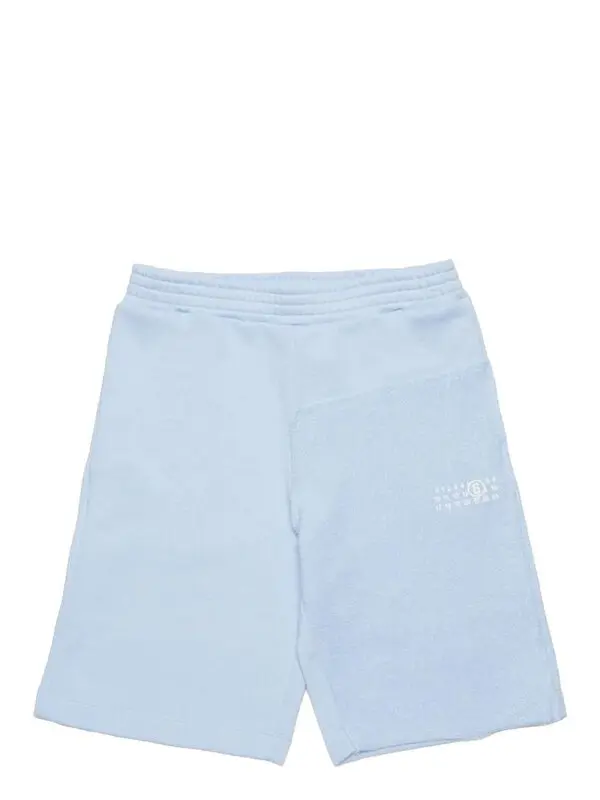 MAISON MARGIELA Light Cotton Logo Detail Shorts - Blue